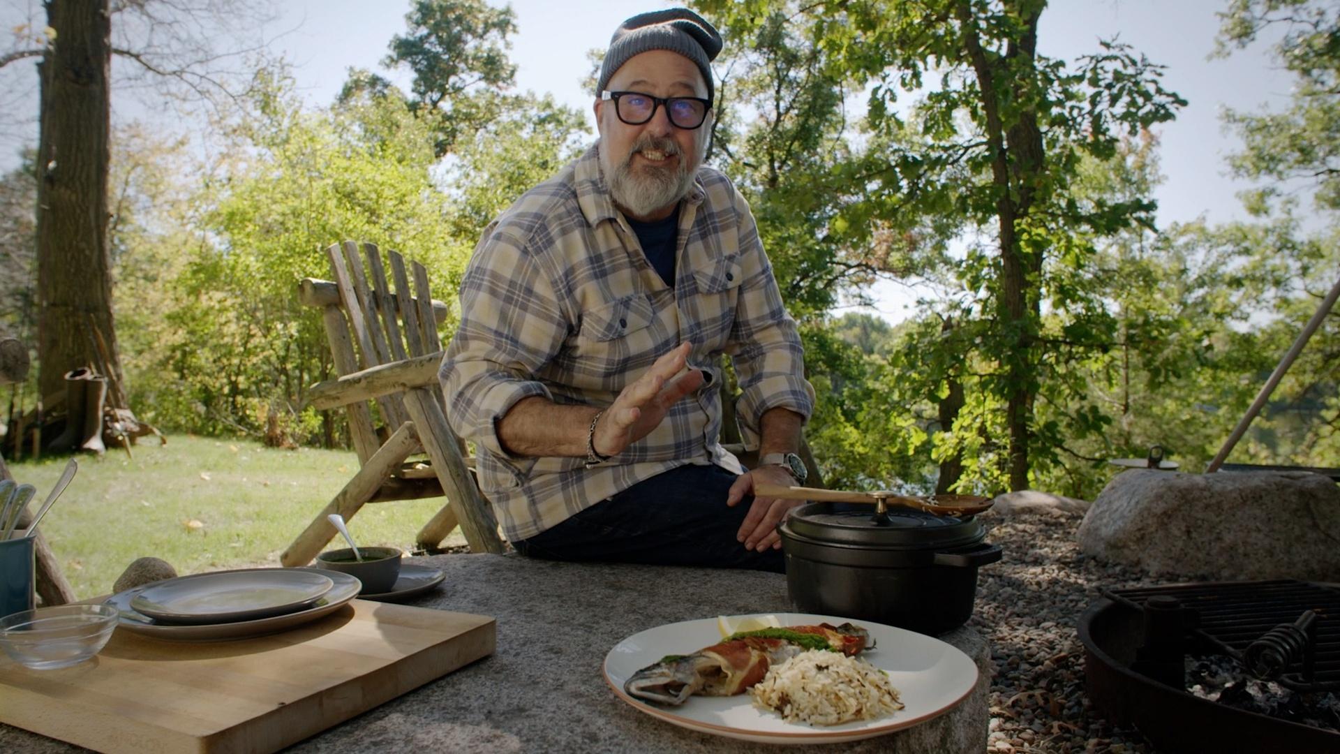 Andrew Zimmern's Wild Game Kitchen: Bison and Prosciutto-Wrapped Trout
